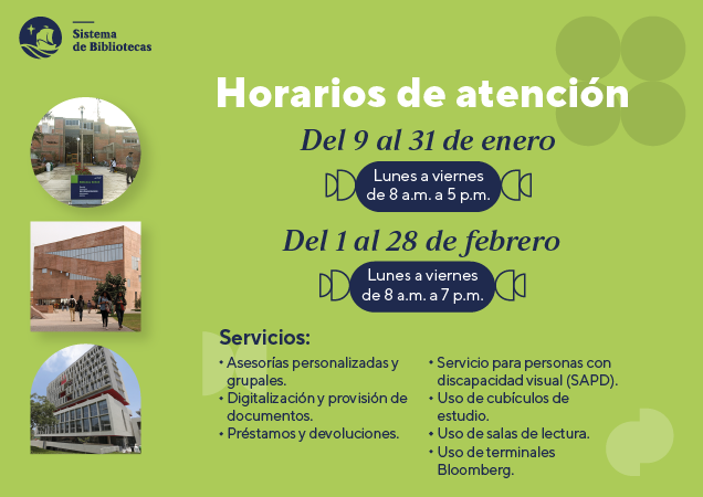 Horarios de atención en enero y febrero del 2023